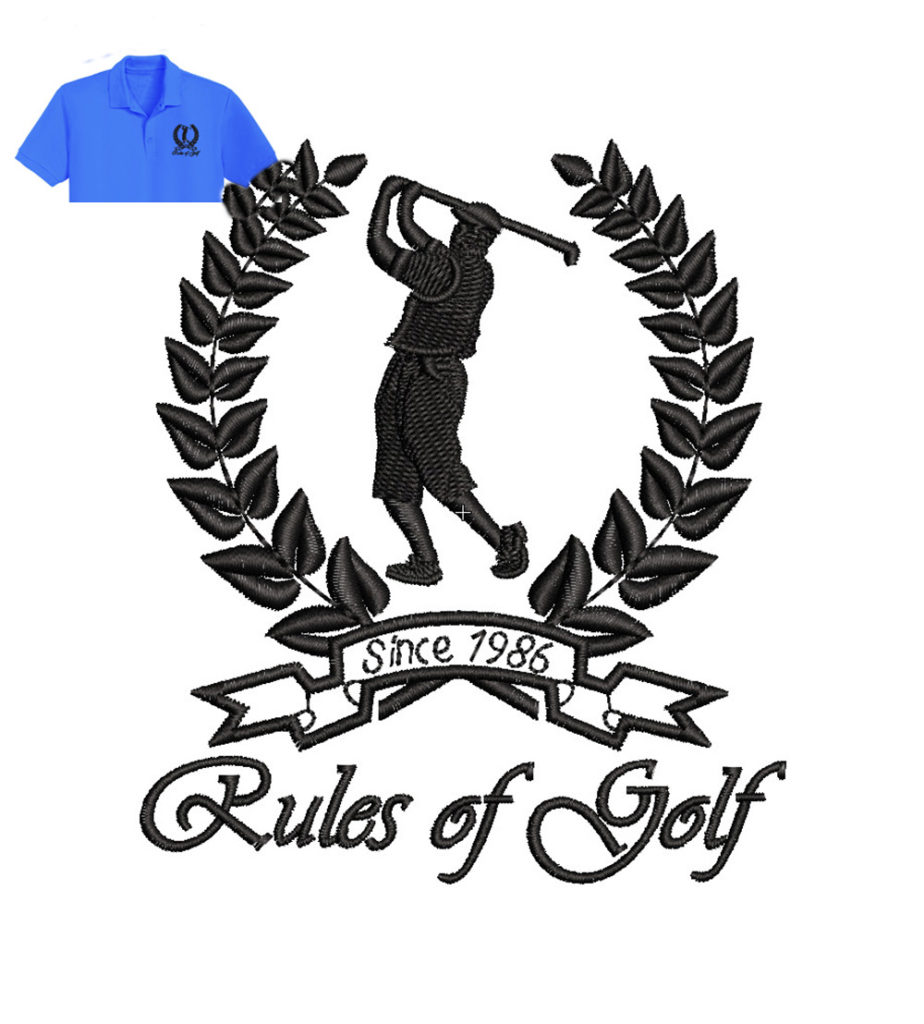 Rules Golf Embroidery Logo | Embroidery logo Near me | Emb.