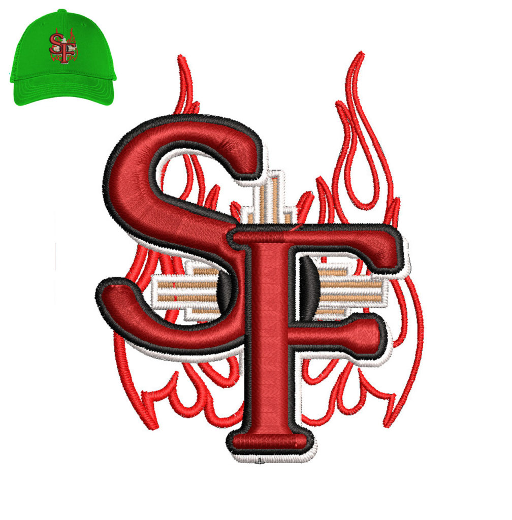 SF Embroidery 3D puff Logo | Embroidery Logo Near me | Emb.