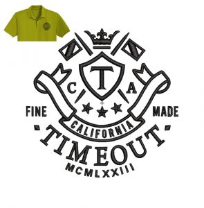 Timeout California Embroidery logo | Embroidery Near me | Custom