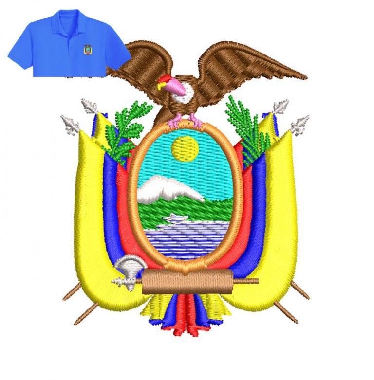 Ecuador Escudo Embroidery logo |Embroidery Near me | Custom