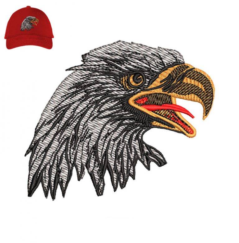 Eagle Head Embroidery logo | Embroidery Logo Near me | Emb.