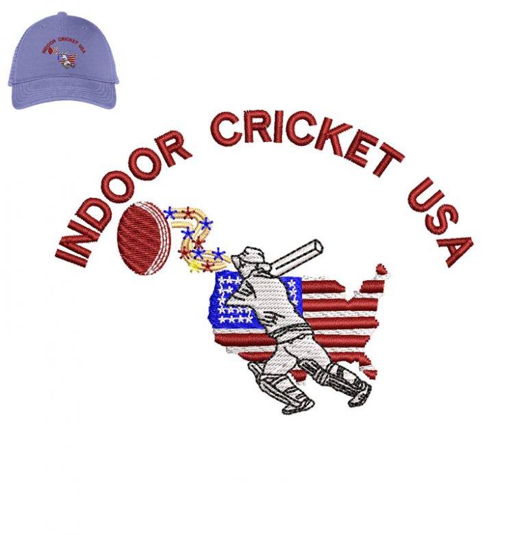 Indoor Cricket Embroidery logo | Embroidery Logo Near me | Emb