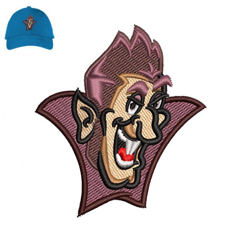 Devil Smiling Embroidery logo | Embroidery Logo Near me | Emb.