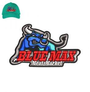 Blue Max Embroidery logo | Embroidery Logo Near me | Emb.