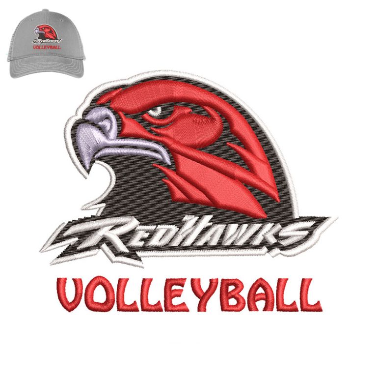Redhawks Volleyball Emb logo | Embroidery Logo Near me | Emb