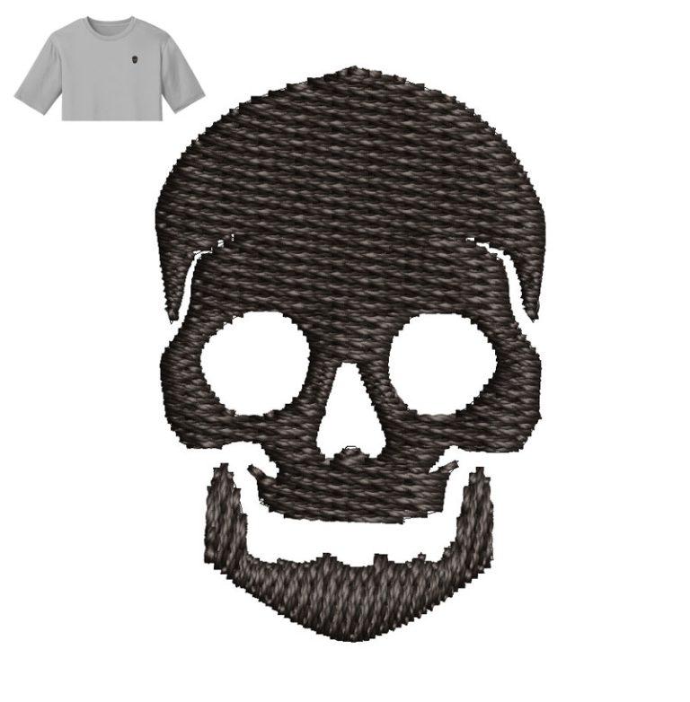 Skull Head Embroidery logo | Embroidery Logo Near me | Emb