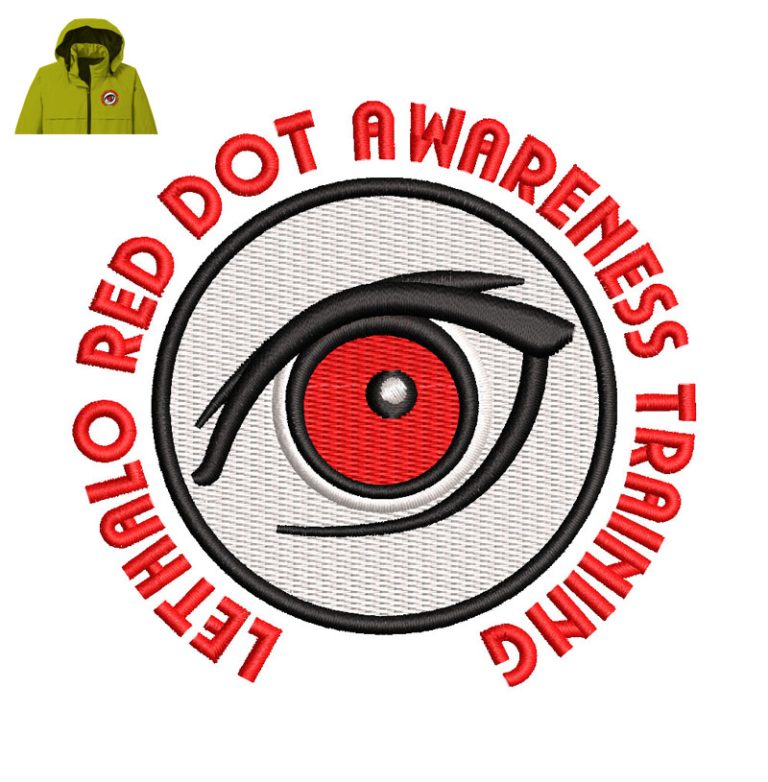 Red Eye Embroidery logo | Embroidery Logo Near me | Emb