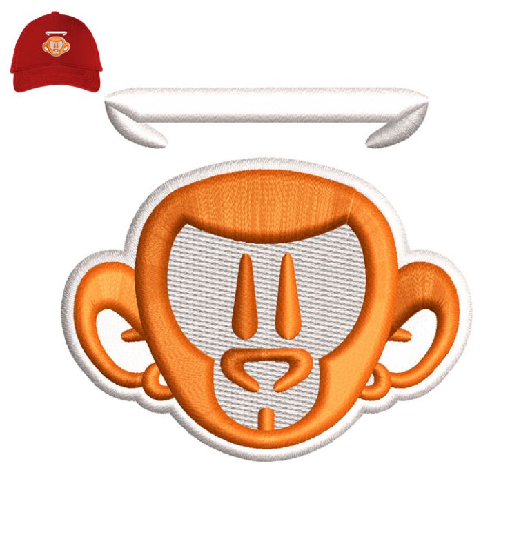 Monkey Face 3d Puff Embroidery logo | Embroidery Logo Near me