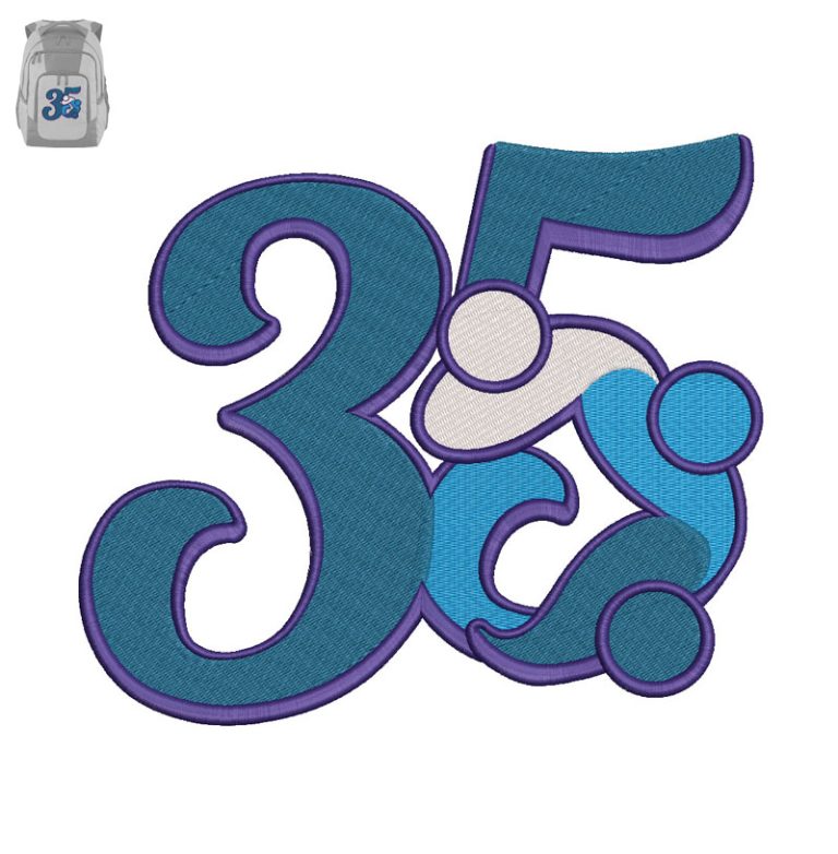 Number Thirty Five Embroidery logo | Embroidery Logo Near me