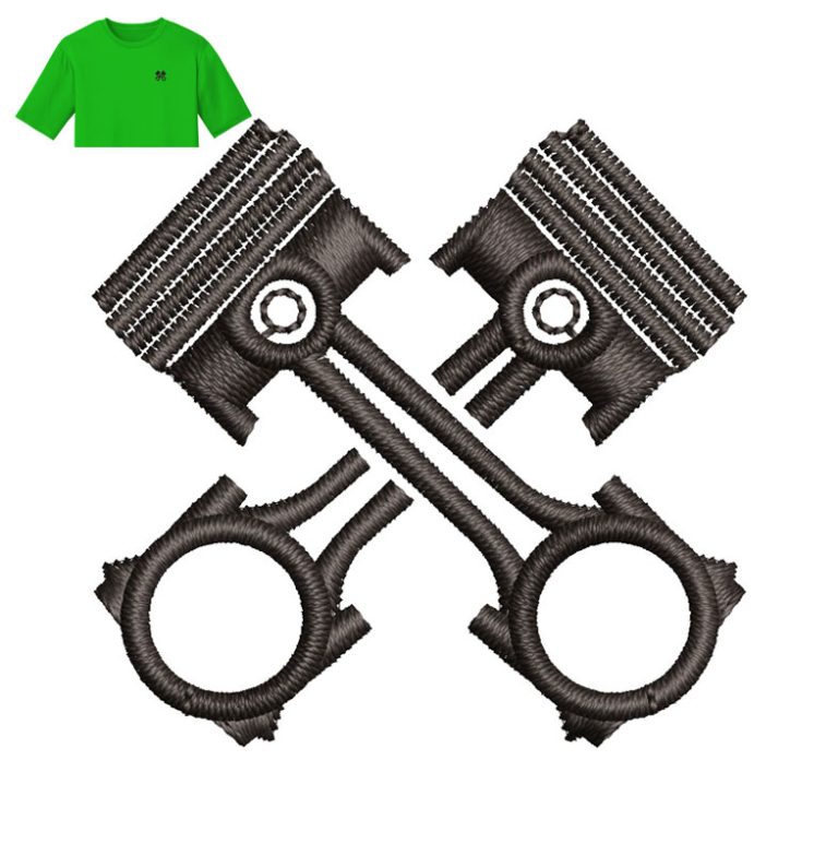 Two Pistons Clipart Embroidery logo | Embroidery Logo Near me