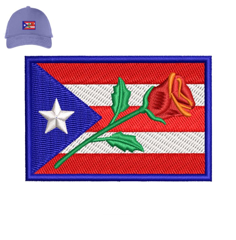 Puerto Rico flag Embroidery logo | Embroidery Near me | Emb